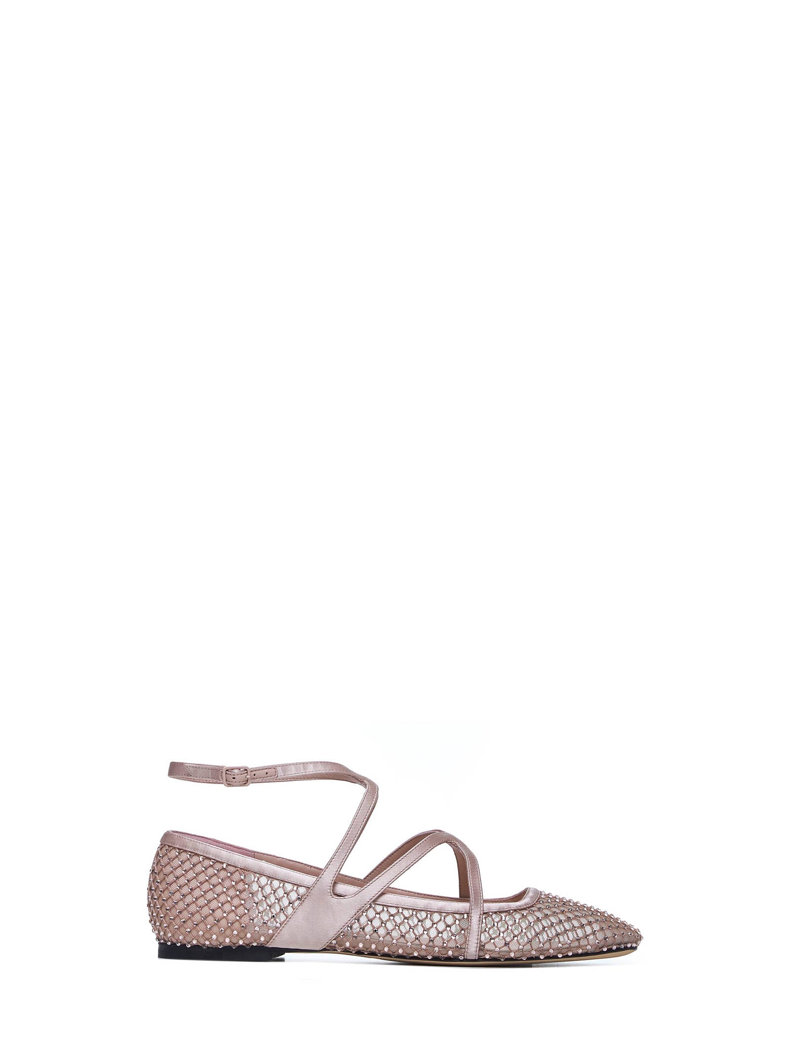 Astoria satin and mesh ballet flats – Daniello.com