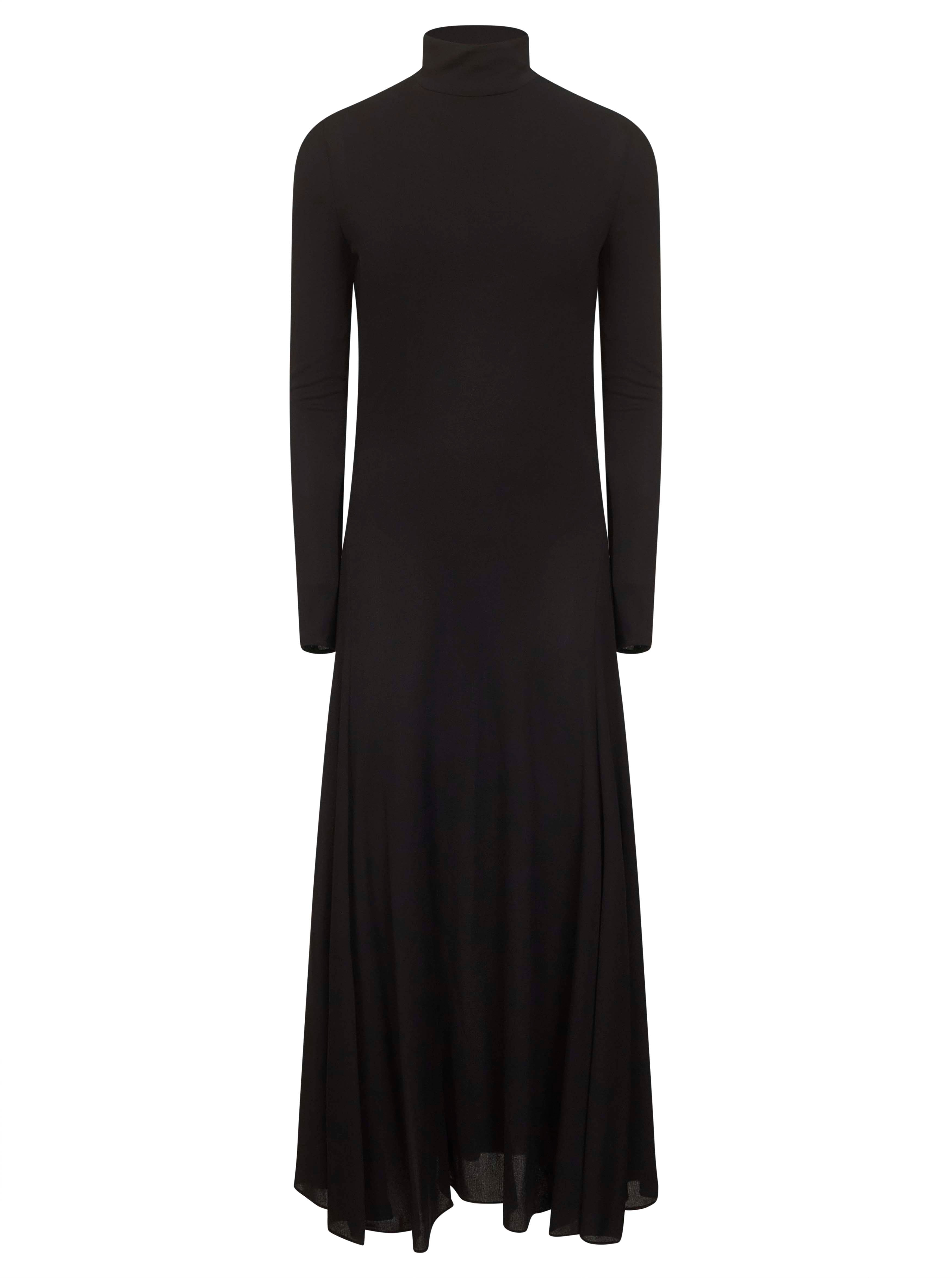 Black fluid jersey hear midi dress – Daniello.com