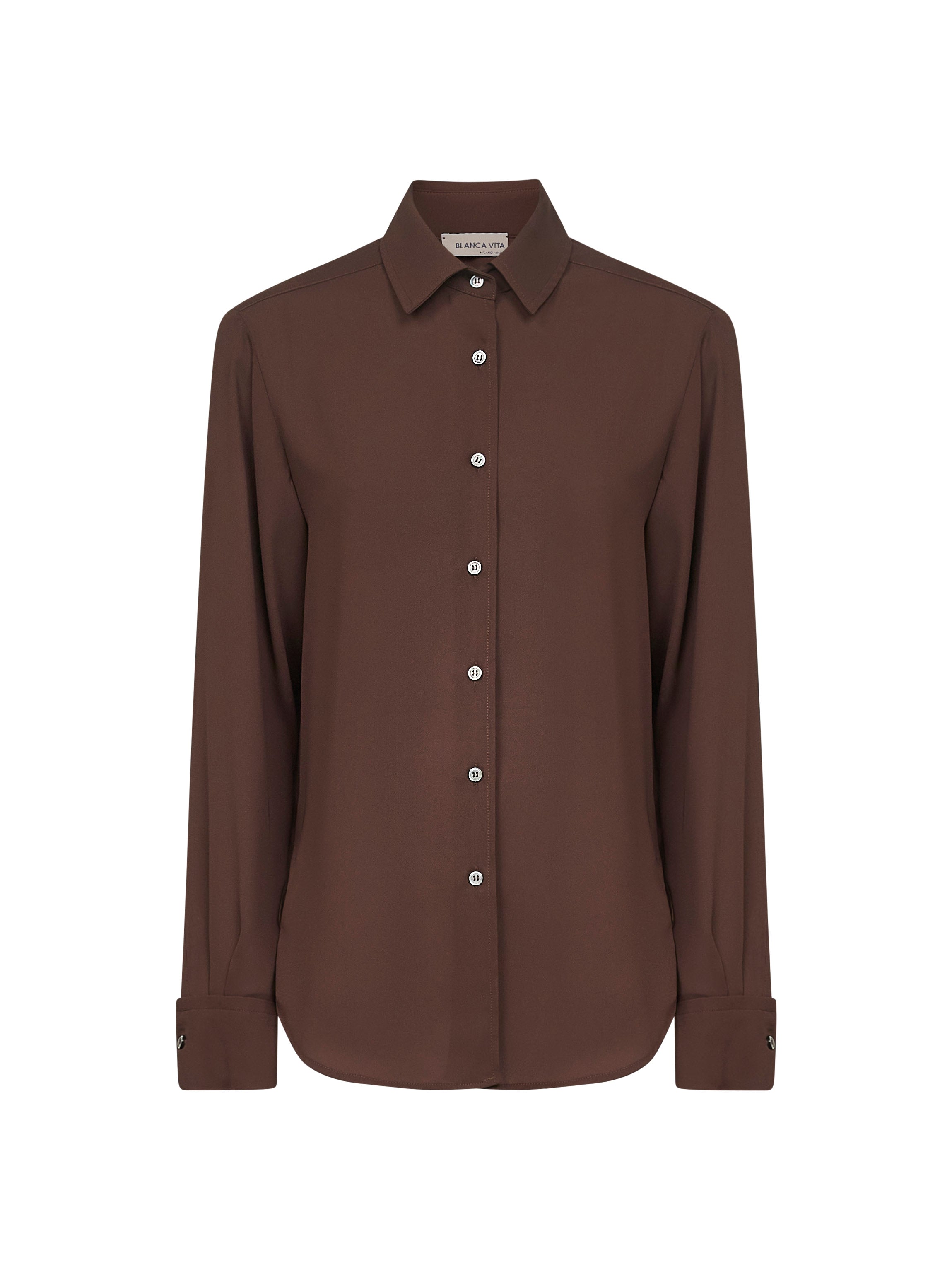 Brown crepe Corten shirt – Daniello.com