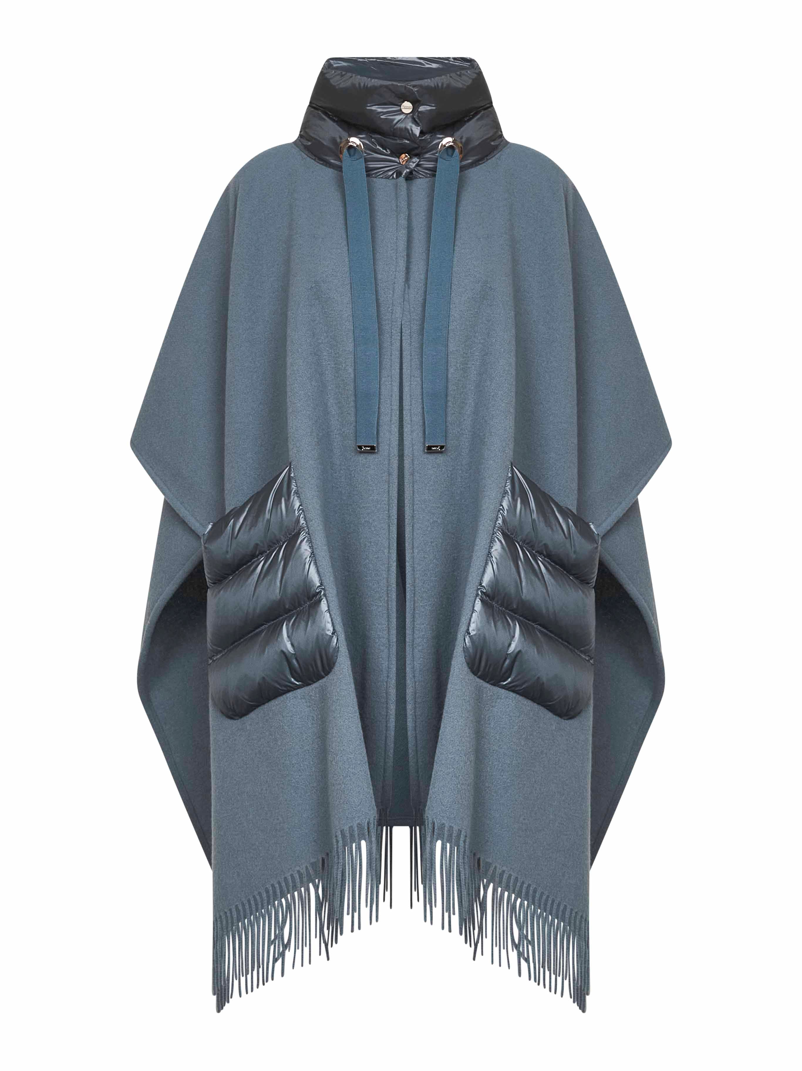 Midnight teal warmy and ultralight nylon Resort poncho – Daniello.com