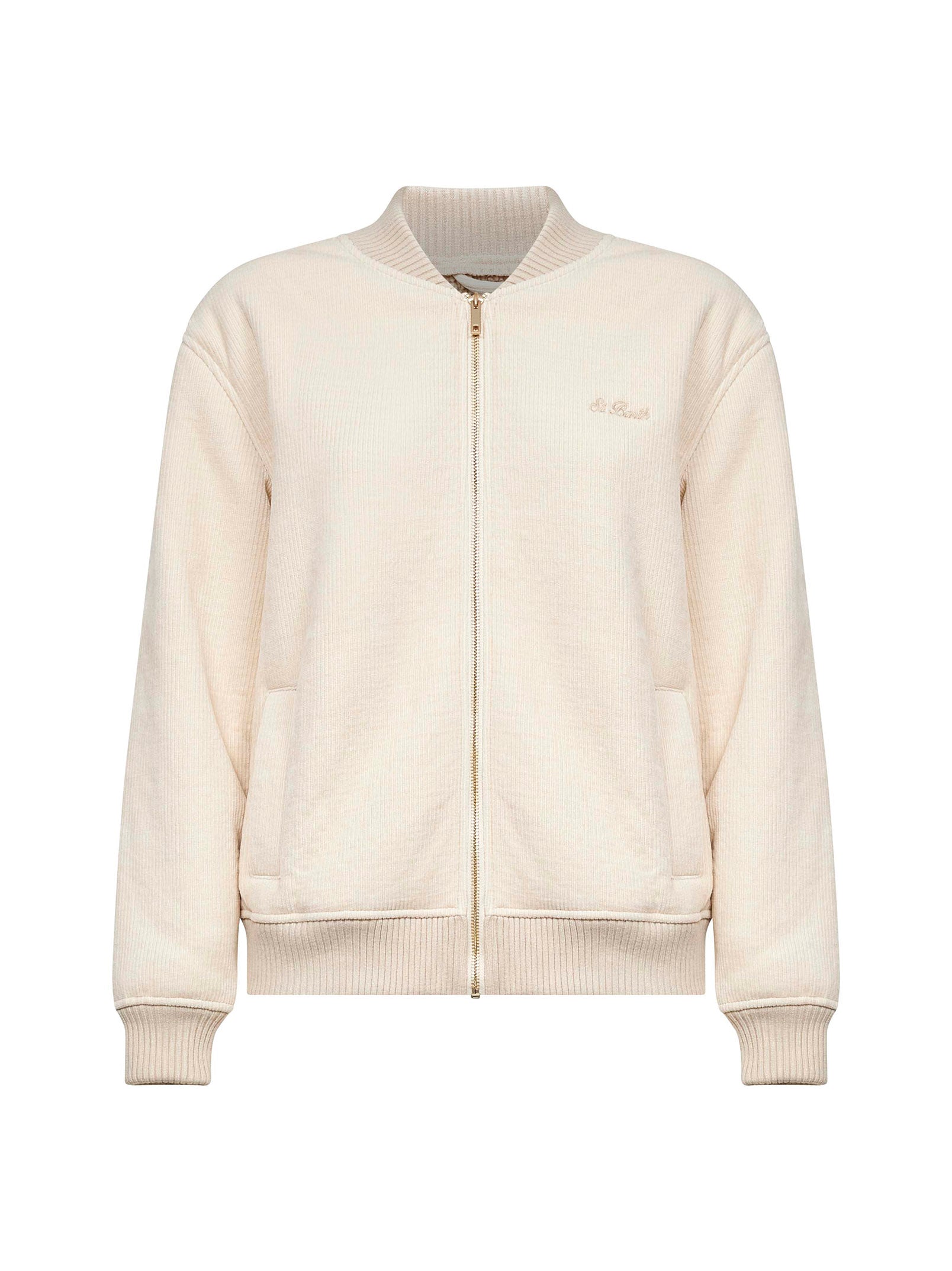 Beige corduroy Celia bomber jacket – Daniello.com