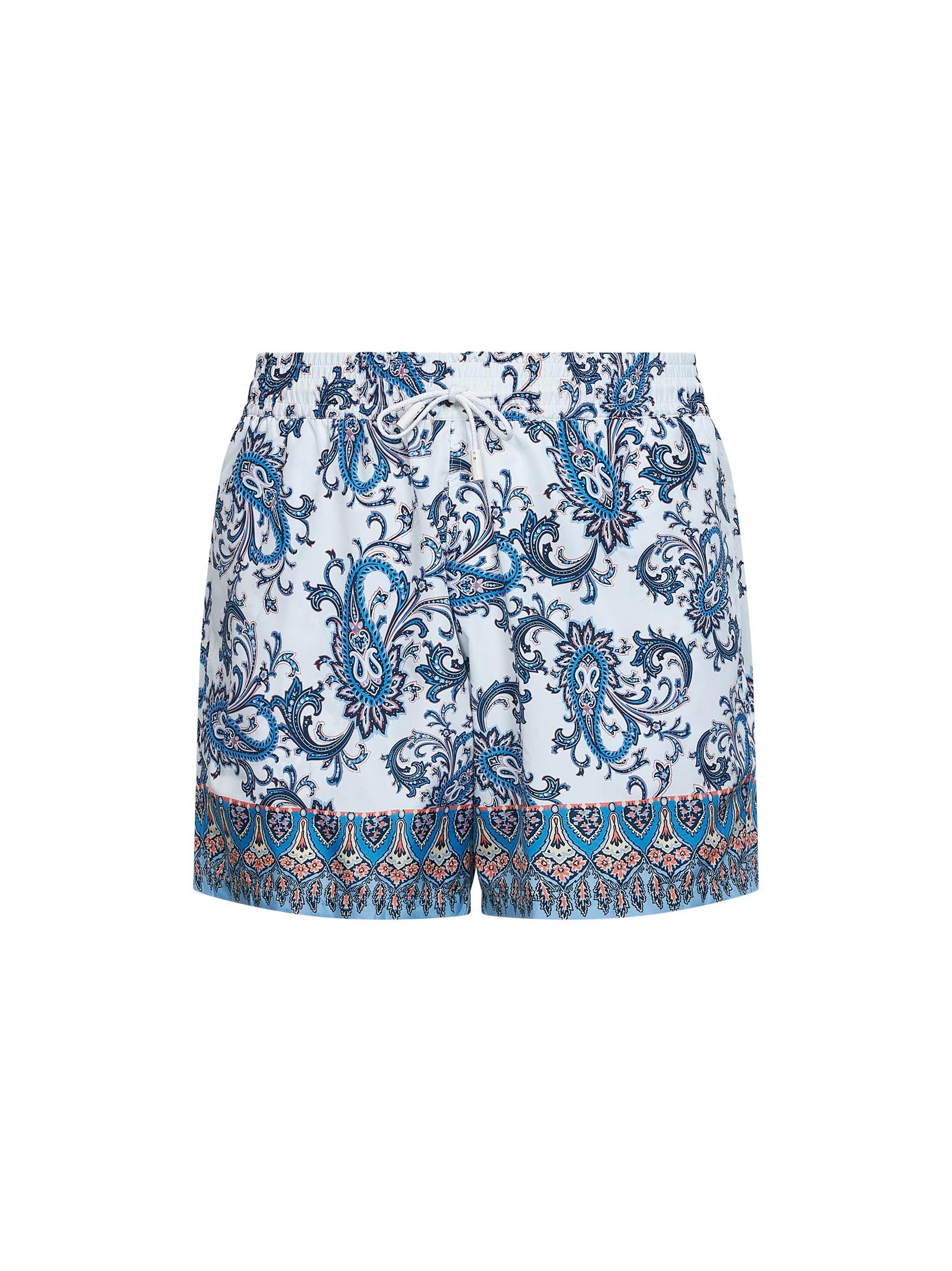 Powder blue Paisley ramage-printed swim shorts – Daniello.com