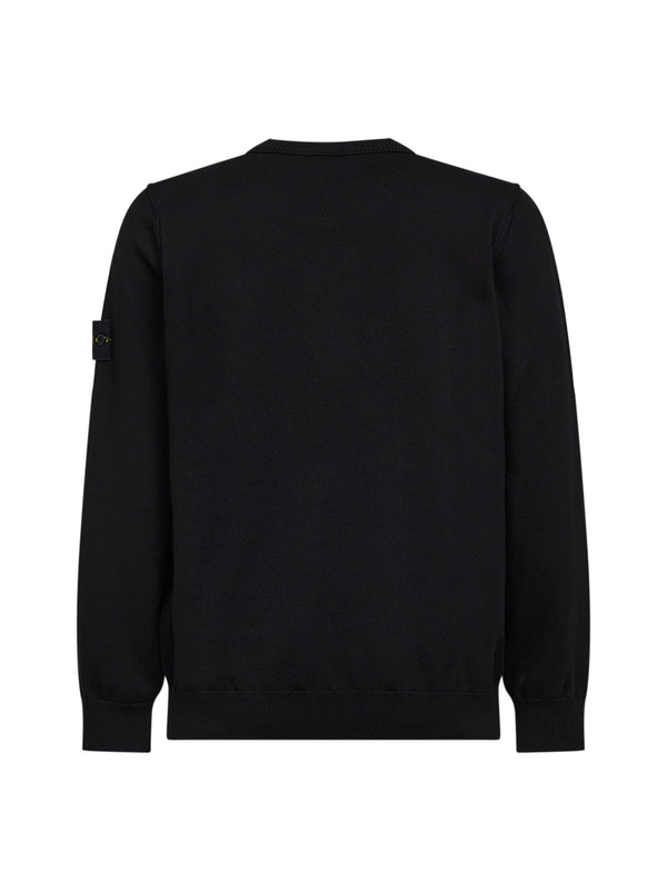 Maglione girocollo in cotone biologico nero – Daniello.com