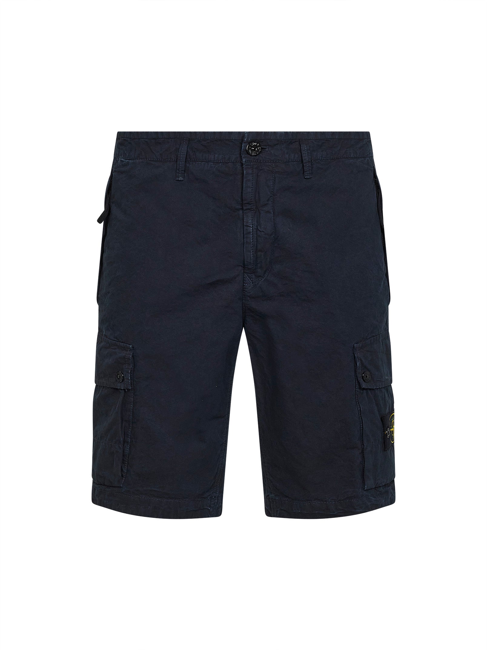 Blue organic cotton twill cargo Bermuda shorts – Daniello.com